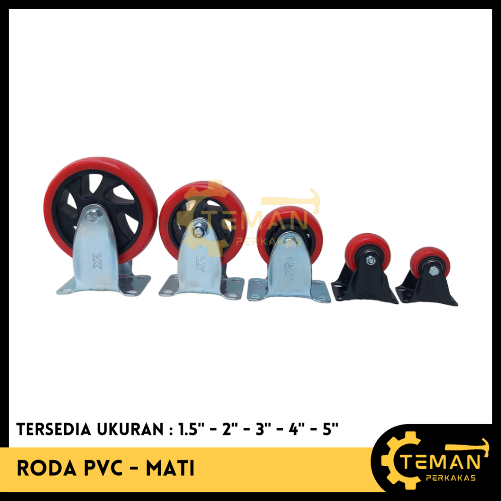Jual RODA TROLI PVC 4 INCH / RODA TROLLEY PVC MERAH 4" HIDUP MATI REM ...