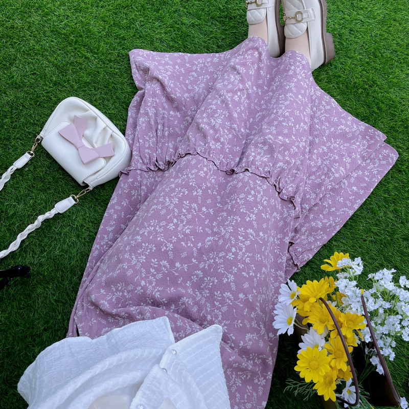 Jual Ruffela Skirt Floral / Rok floral / Rok panjang wanita/ Rok ruffle ...