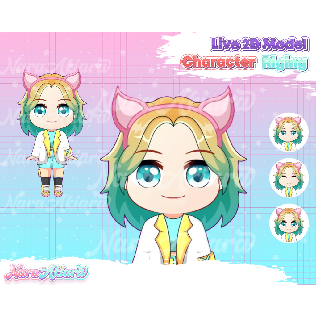 Jual Transformasi Streaming dengan VTuber Chibi Live2D, Model 2D VTuber ...