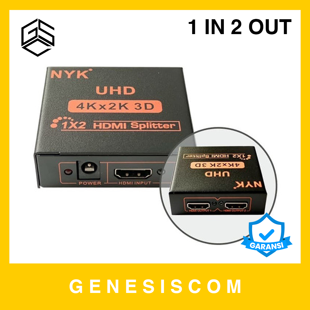 Jual HDMI Splitter 2 Port NYK 4K x 2K UHD Spliter 1 In 2 Out Repeater ...