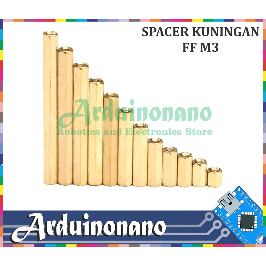 Jual Spacer kuningan FF M3x50 hexagonal Screw M3 High 50mm 50 mm 5cm 5 cm | Shopee Indonesia