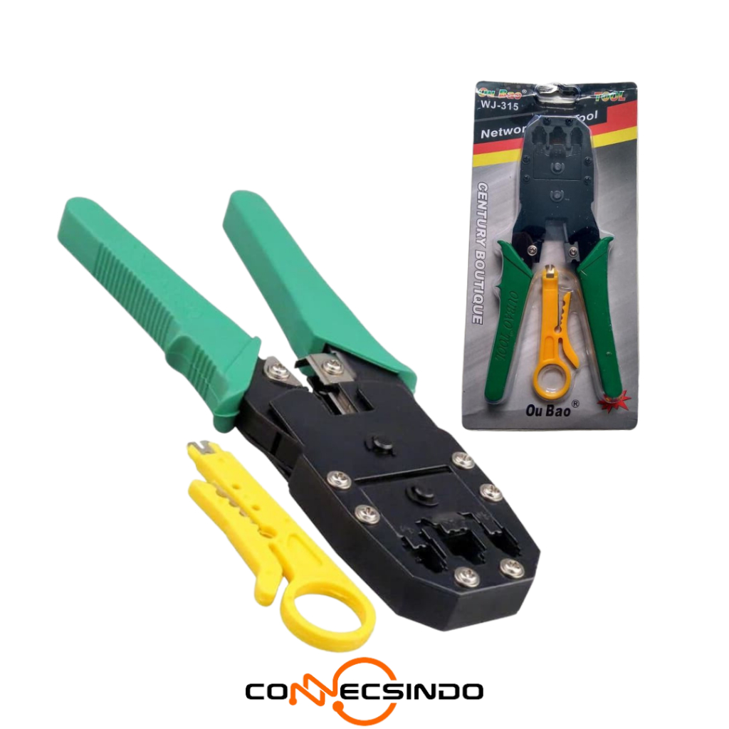 Jual Tang Crimping Modular OUBAO RJ45 / RJ11 / RJ12 with Wire Cutter ...