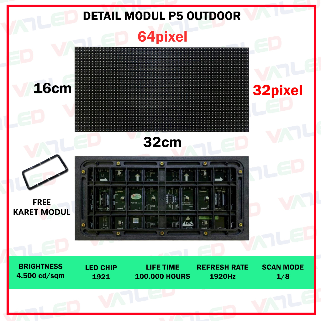 Jual MODUL PANEL MODULE P4 P5 P8 RGB FULLCOLOR OUTDOOR | Shopee Indonesia