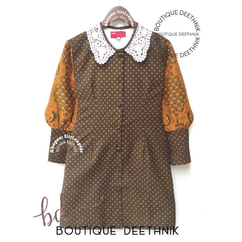 Jual Deethnik Tunik Batik warna sogan batik mewah | Shopee Indonesia