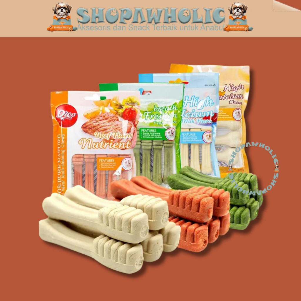 Jual [PROMO] Dog Treats Orgo Dental Chew Toothbrush Snack 90 gr ...