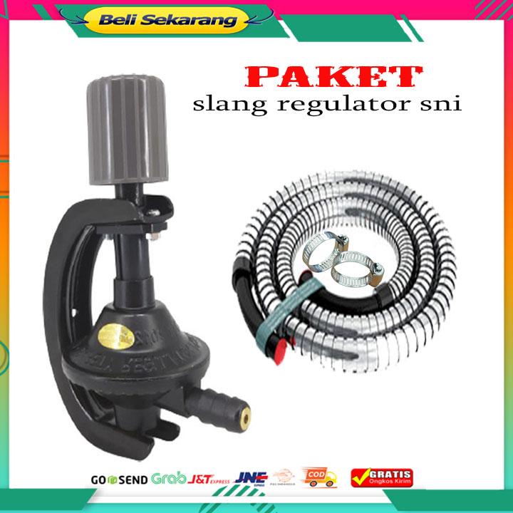 Jual REGULATOR GAS ELPIJI DESTEC COM 201S NON METER+ SELANG FLEXSIBLE ...
