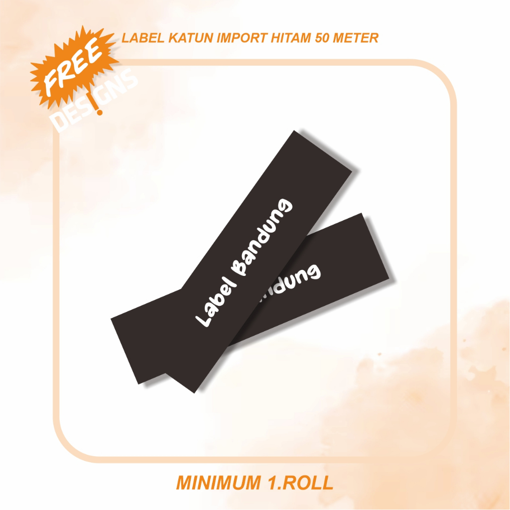 Jual label katun import hitam merk label baju custom | Shopee Indonesia