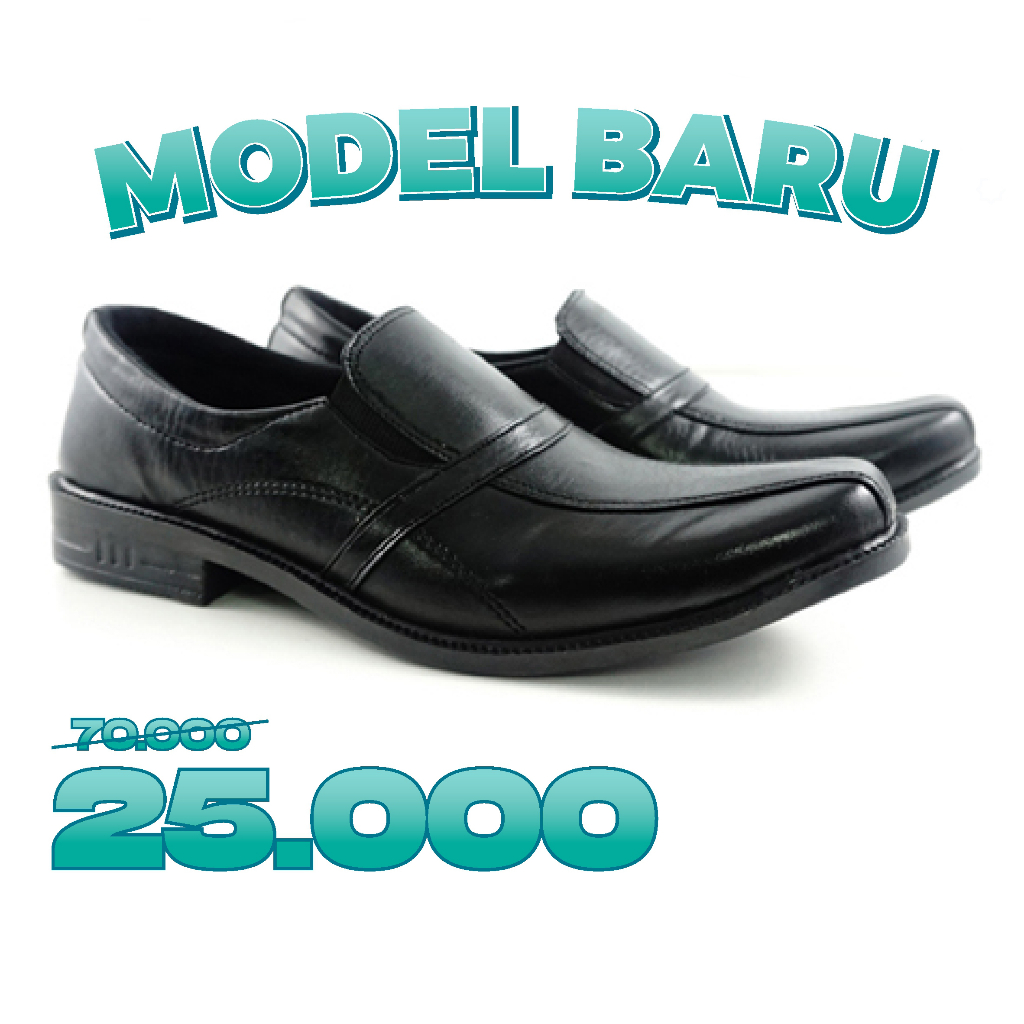 Jual Sepatu Pantofel Pria Hitam Terbaru Untuk Kerja Kantor Dan Acara Tanpa Tali Merk Carlit ...