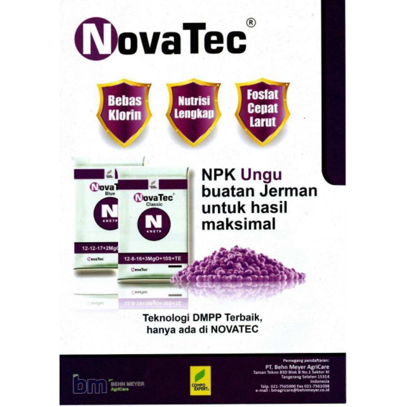 Jual pupuk novatec pembuahan kmsn 1kg, membantu merimbun kan daun dan ...