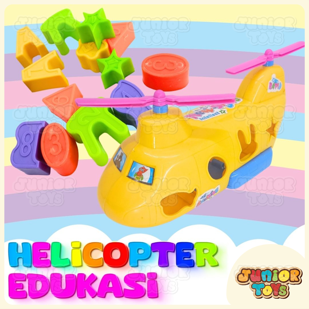 Jual Mainan Anak Edukasi 1 Tahun Helicopter Block Puzzle Education Baby ...