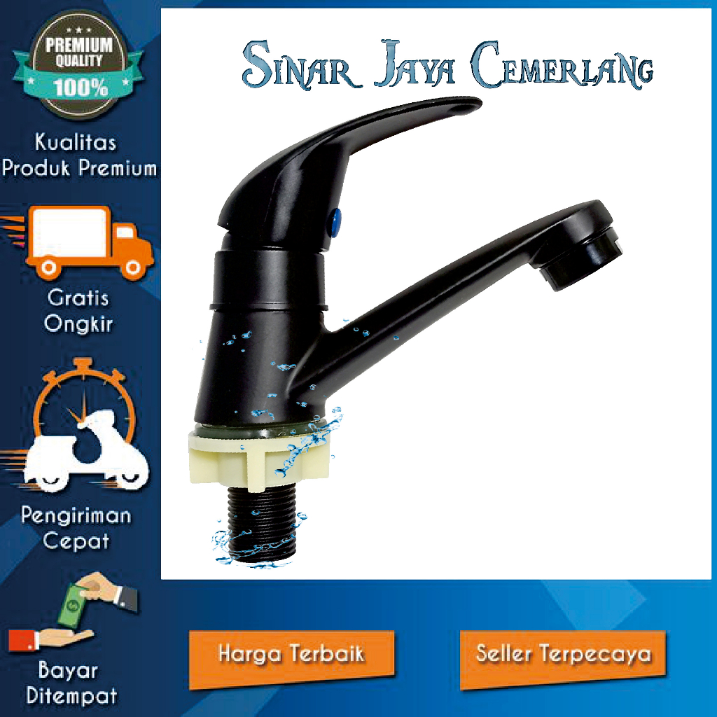 Jual Kran wastafel up down hitam 1/2 - Keran cuci tangan model angkat ...