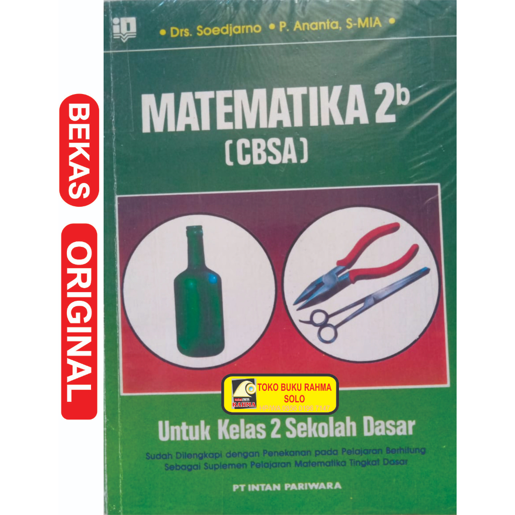 Jual Matematika CBSA 2b Untuk Kelas 2 Sekolah Dasar Soedjarno P Ananta ...