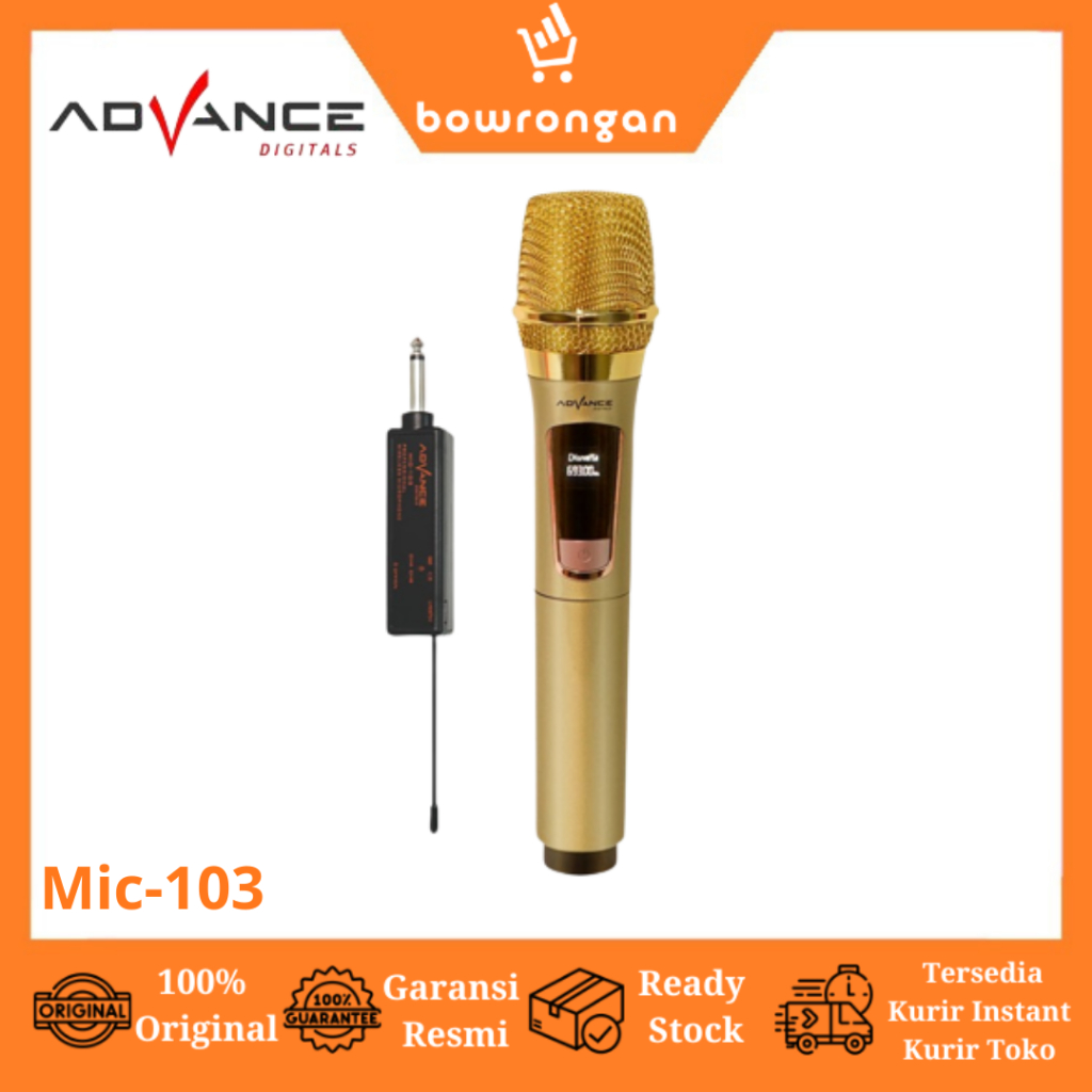 Jual ADVANCE Microphone MIC-103 Profesional Mic Wireless MIC103 MIC 103 ...