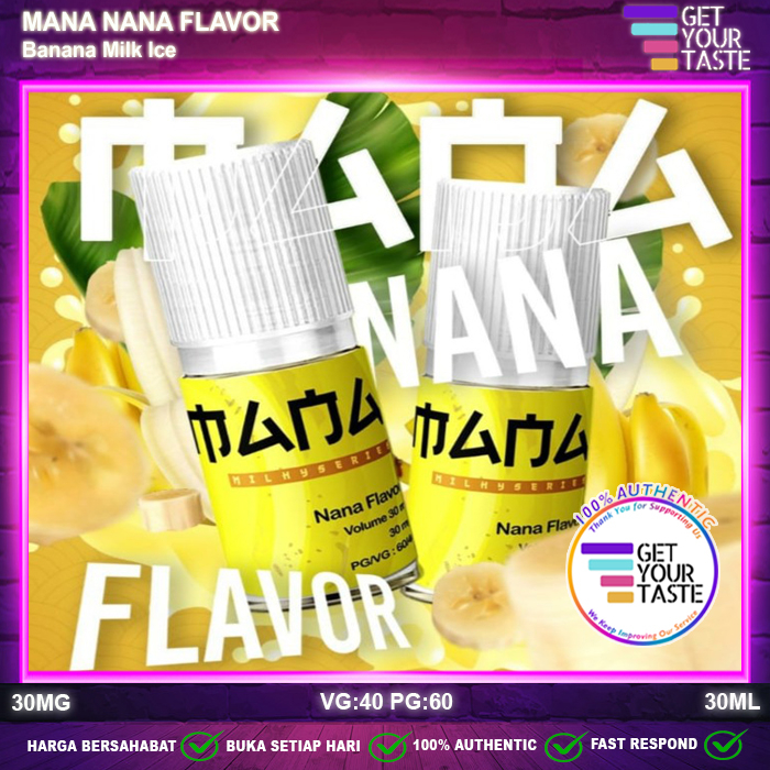 Jual Liquid Mana Nana Flavor Milky Series Salt Nic 30ML Banana Milk Ice Saltnic by Mana Project ...