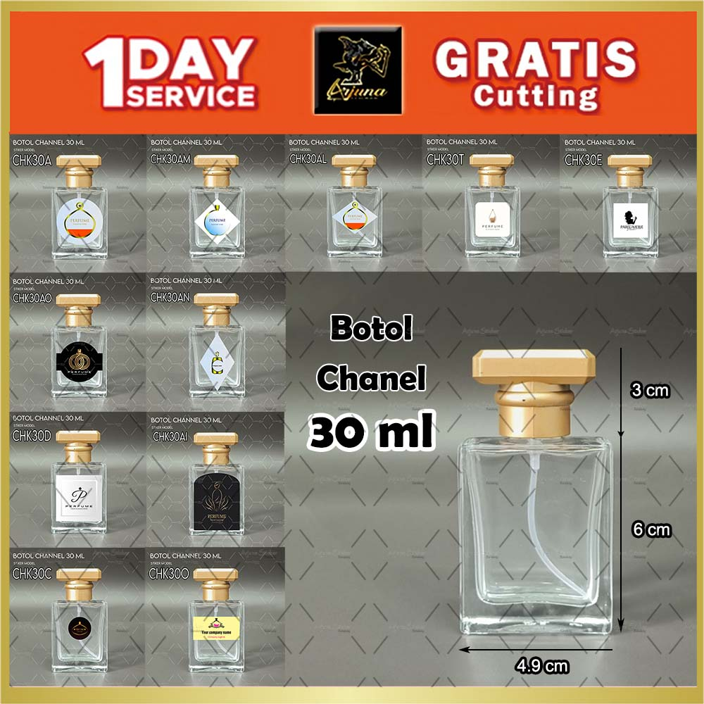 Jual Stiker Label Khusus Botol Parfum Chanel 30 ml Custom Label ...