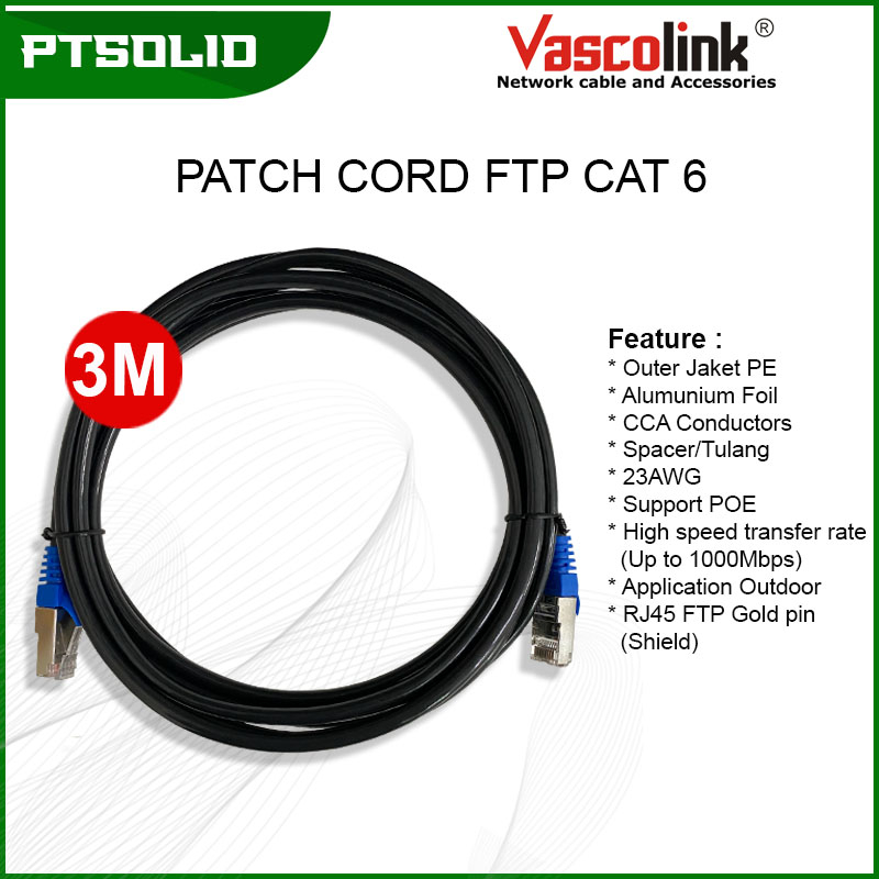 Jual Patchcord / Label LAN RJ45 Vascolink FTP Cat 6 FITUR ...