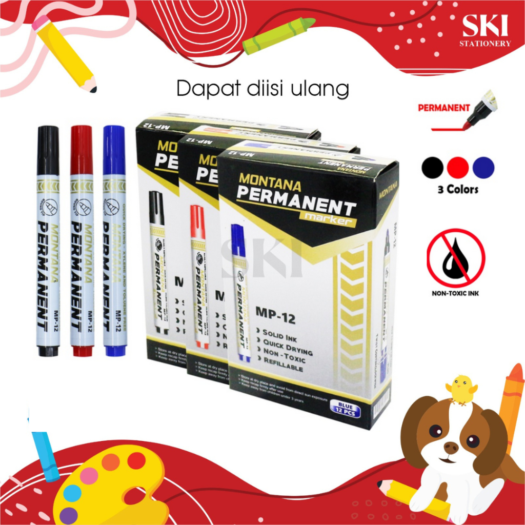 Jual Spidol Permanent Montana / Spidol Papan Tulis / Spidol Murah ...
