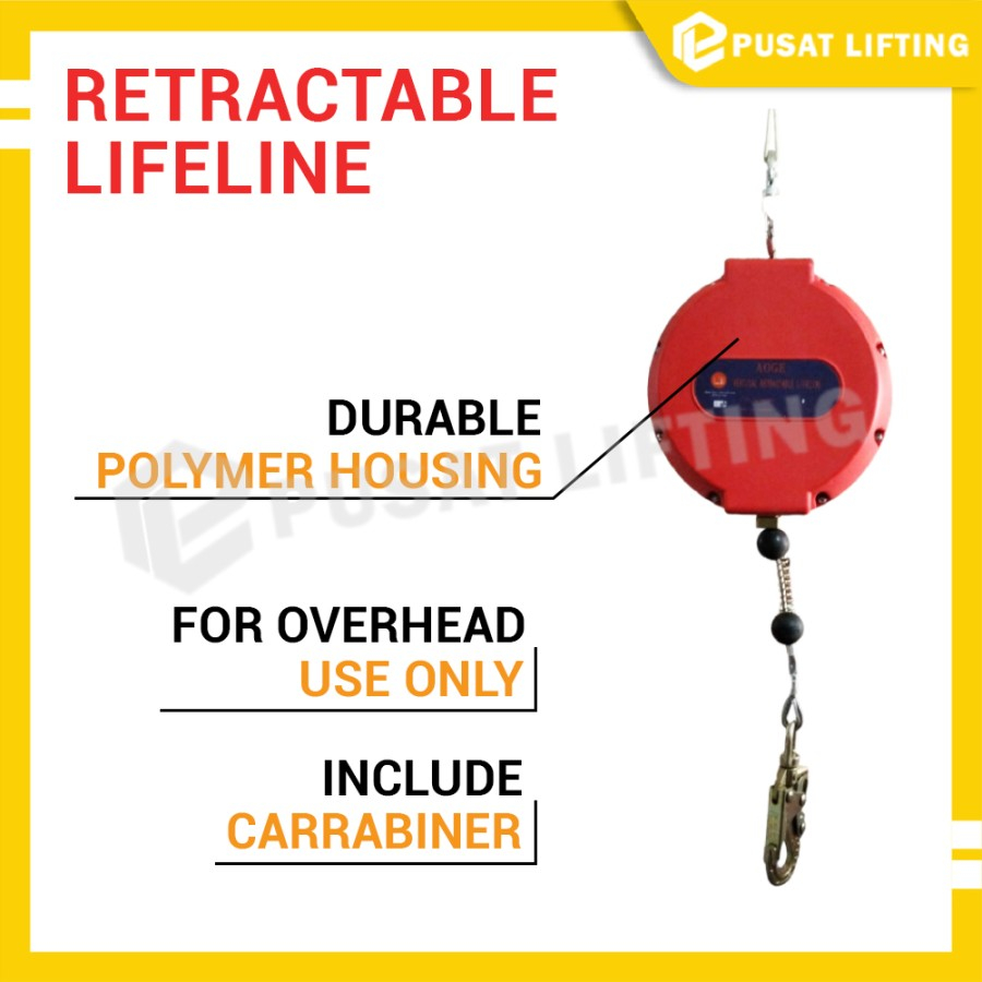 Jual Retractable Lifeline 10 Meter Fall Arrester Safety Tali Pengaman ...