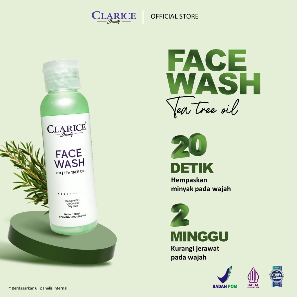 Jual CLARICE Beauty Face Wash Tea Tree Oil - Kontrol Minyak Berlebih ...