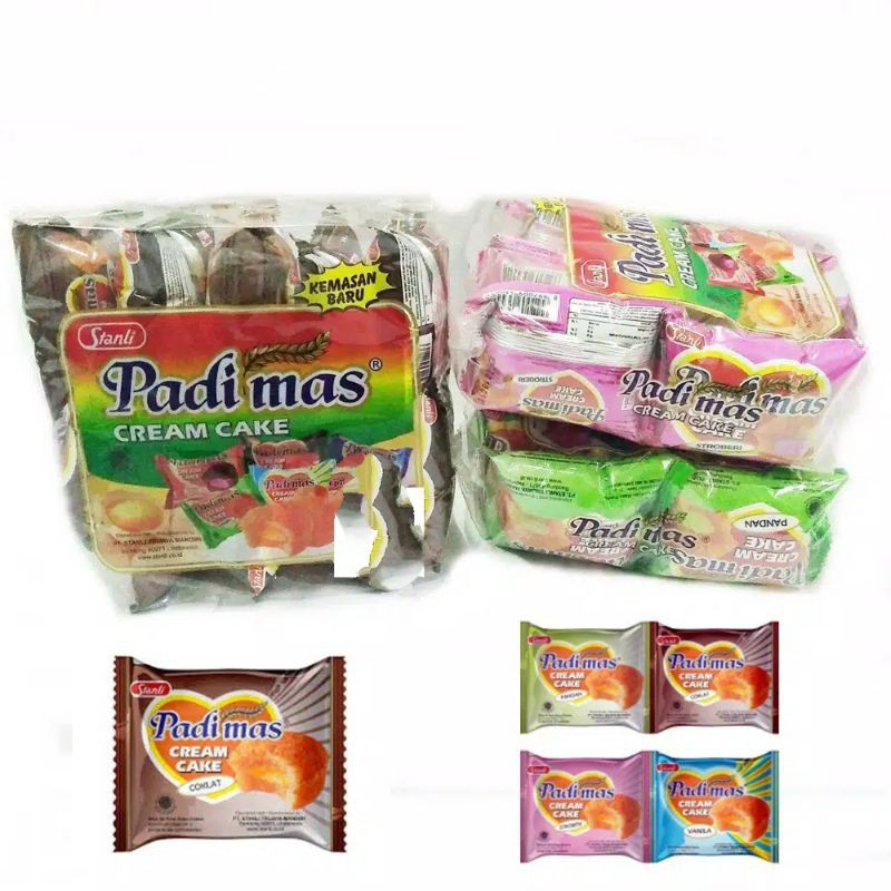 Jual PADIMAS CREAM CAKE KUE BOLU BULAT PADI MAS KUE ISI KRIM COKLAT ...