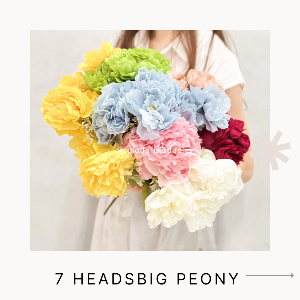 Jual 7 HEADS BIG PEONY X7 Artificial Flower buket Home Wedding Table ...