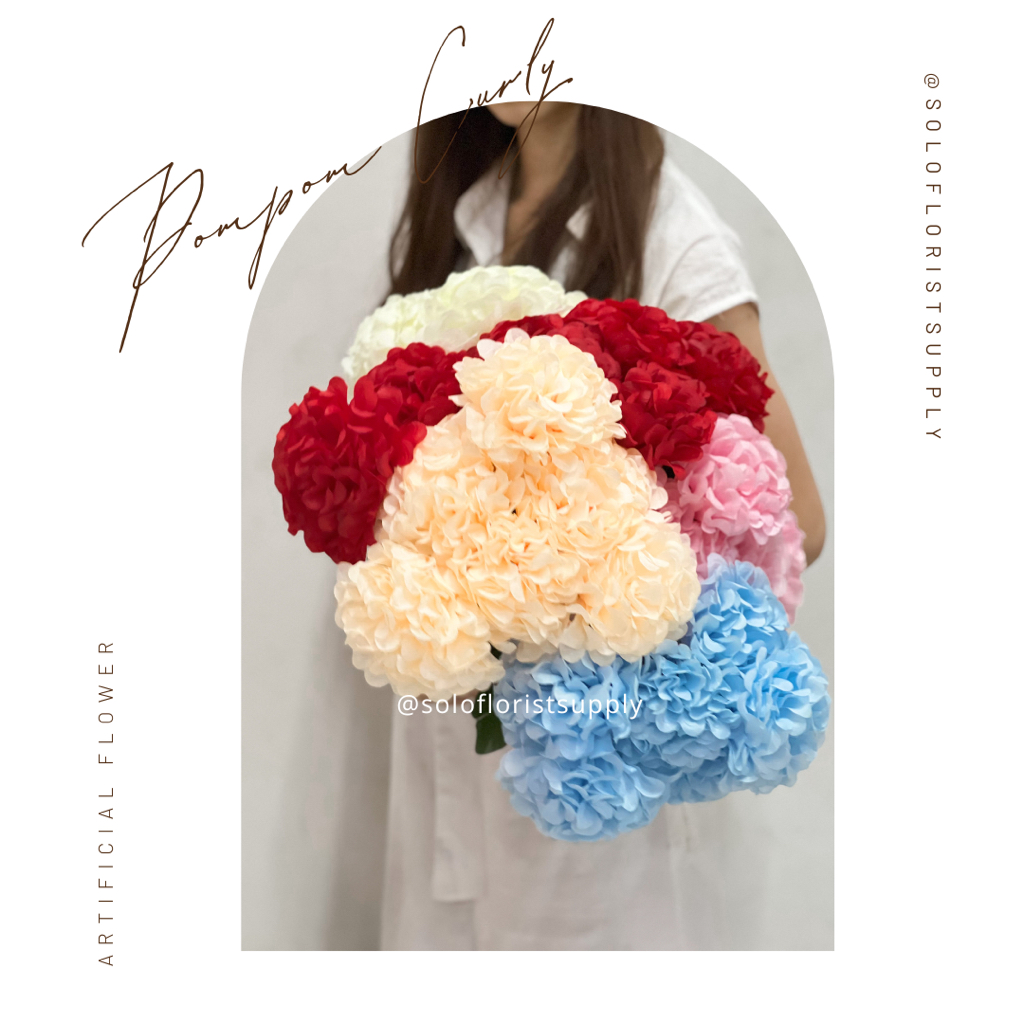 Jual 6 HEADS POMPOM CURLY CHRYSANTHEMUM Artificial Flower buket Home ...