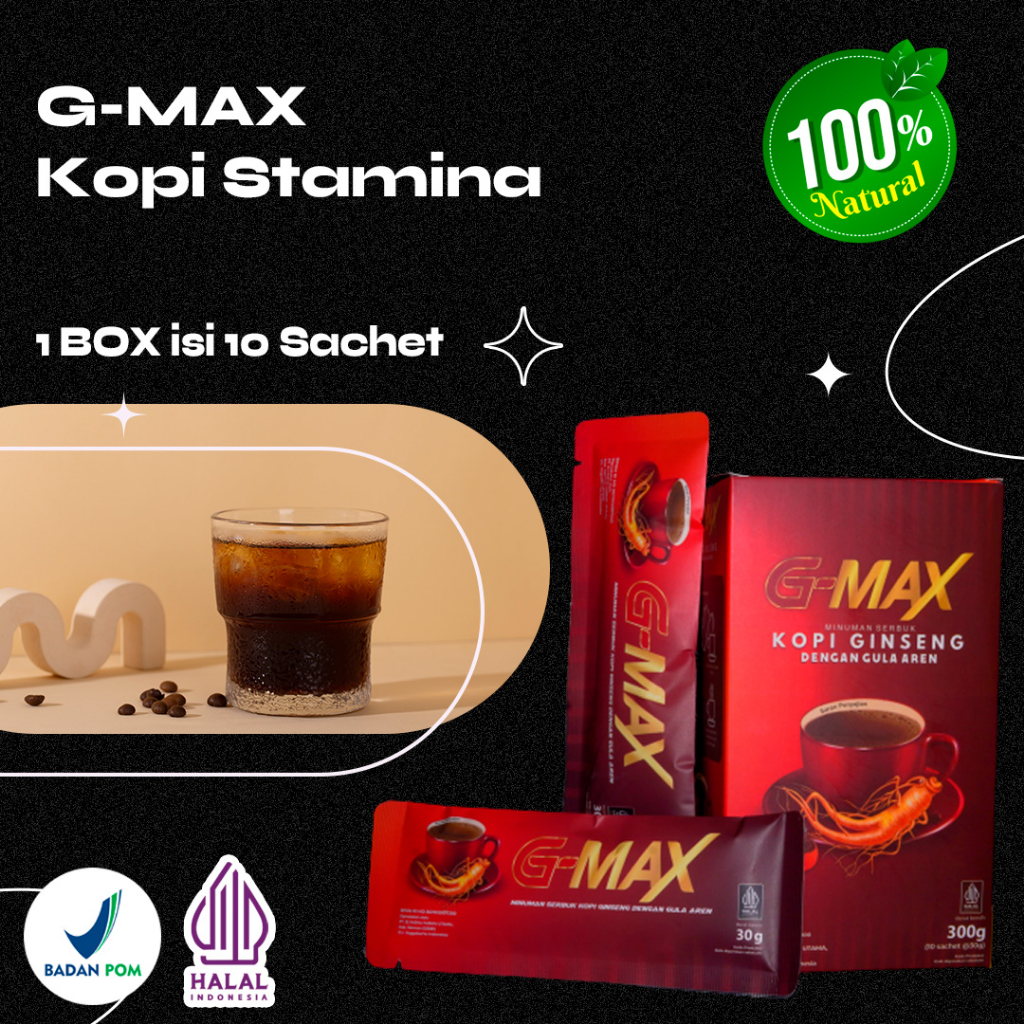 Jual PROMO BEST SELLER - Kopi Pria Terbaik - KOPI GMAX 1 BOX 10sct | Shopee Indonesia