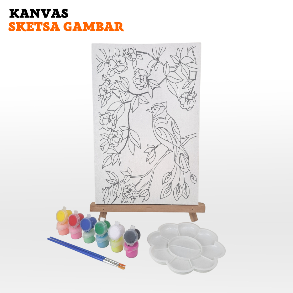Jual Paket Kanvas Lukis Sketsa 20x30cm Painting Kit Kanvas Mewarnai ...