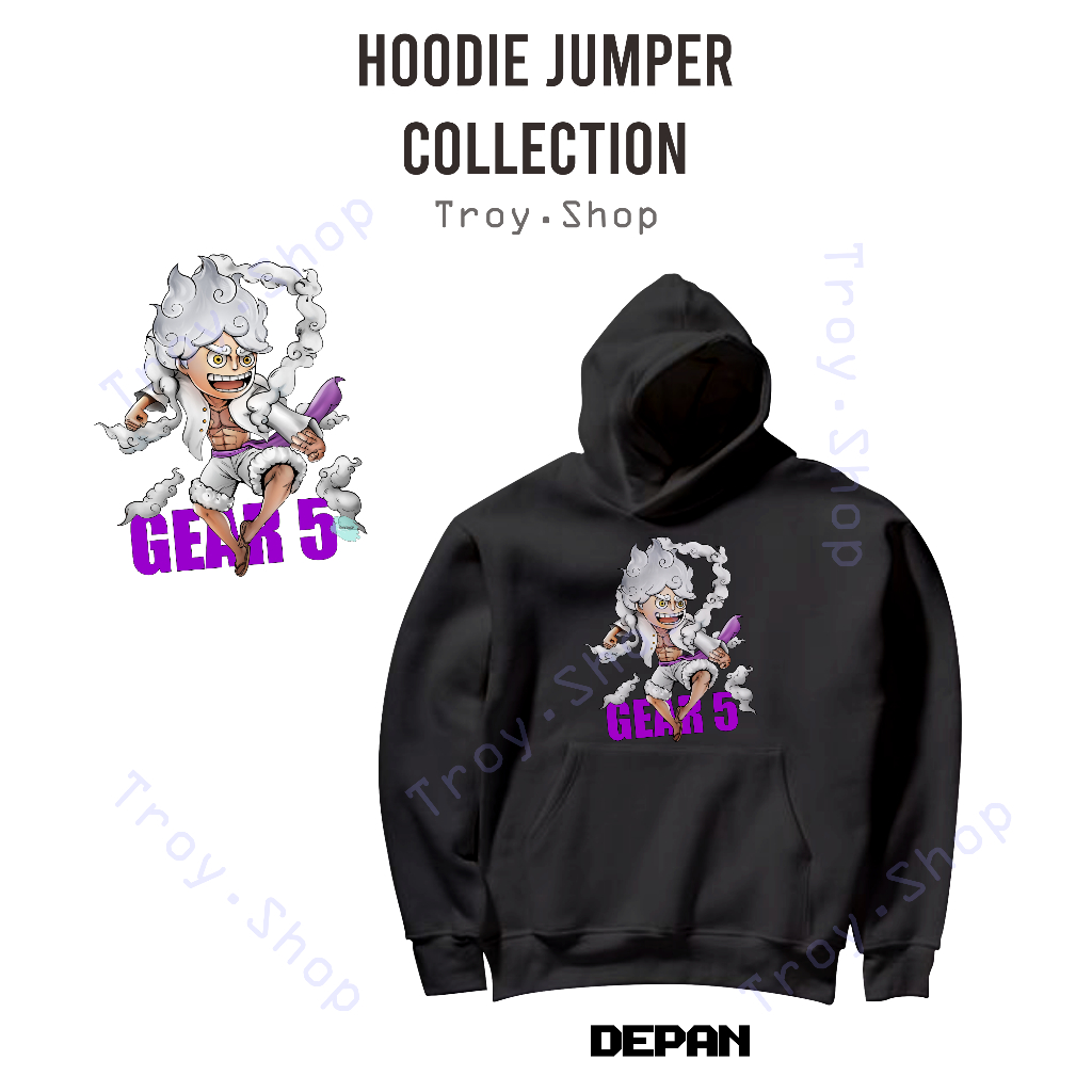Jual Jumper Anime x Sweater LUFFY GEAR 5 CHIBI 01 One Piece Hoodie Wibu ...