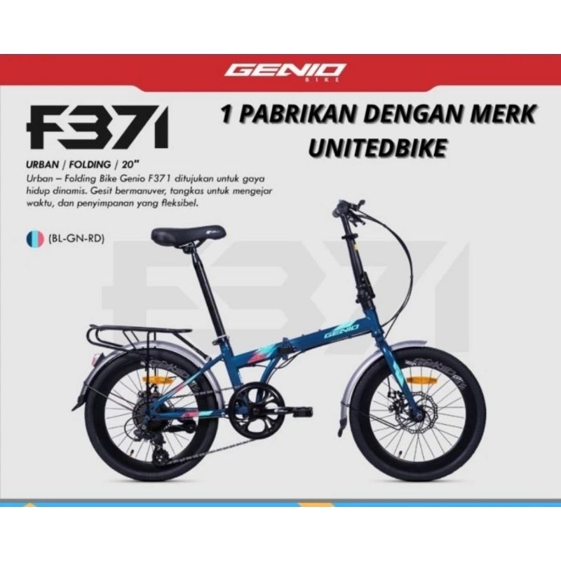Jual Sepeda Lipat Genio F 371 16 20 inc foldingbike sepeda murah ...