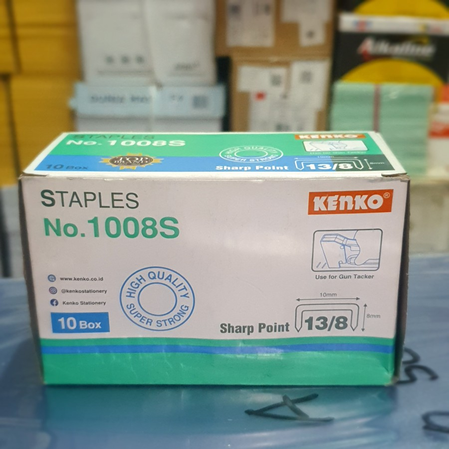 Jual (10 Pak) Isi Gun Tacker staples 13/8 Kenko No. 1008S (1 Pak Besar ...