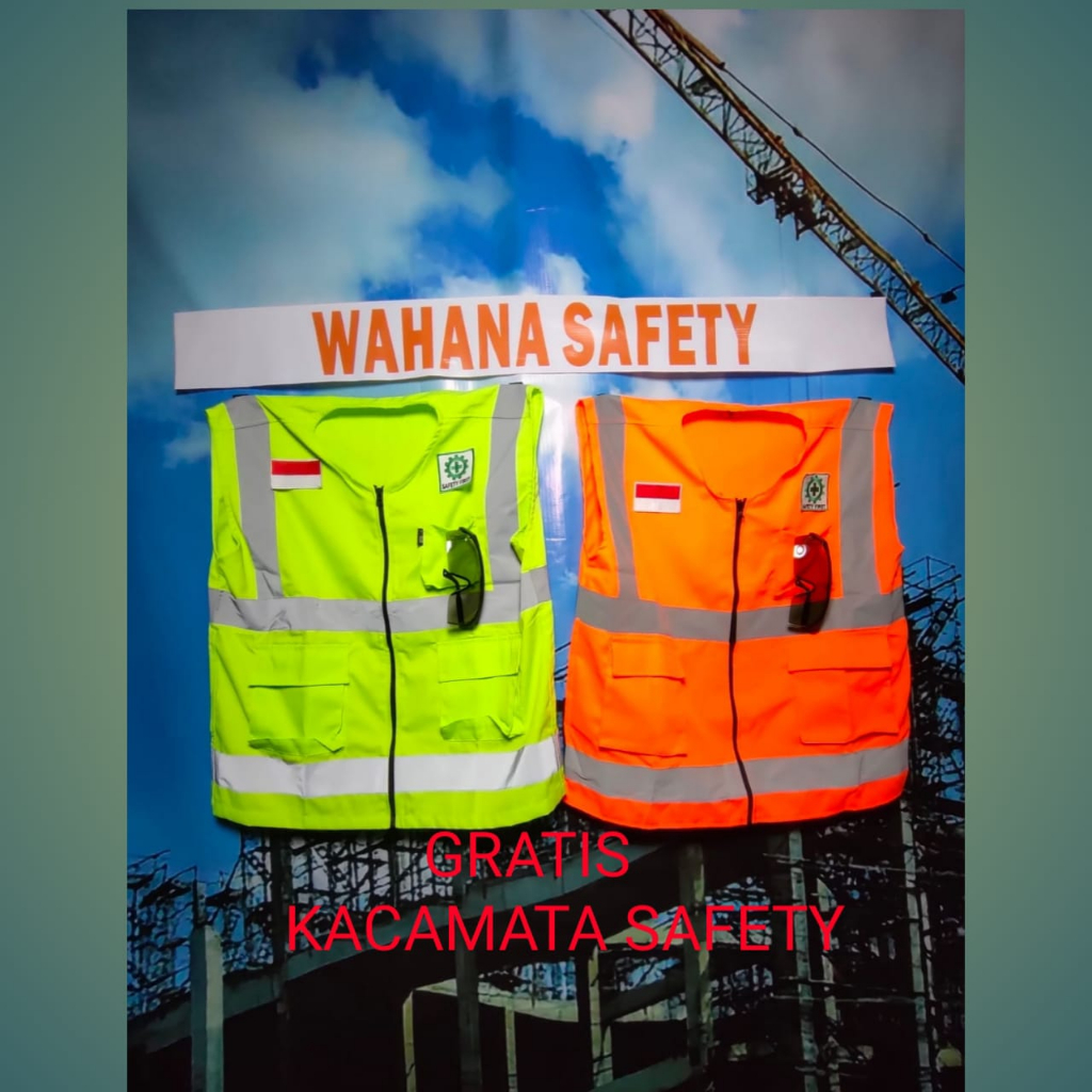 Jual ROMPI SAFETY BAHAN DRILL / ROMPI SAFETY DENGAN LOGO K3 DAN BENDERA ...