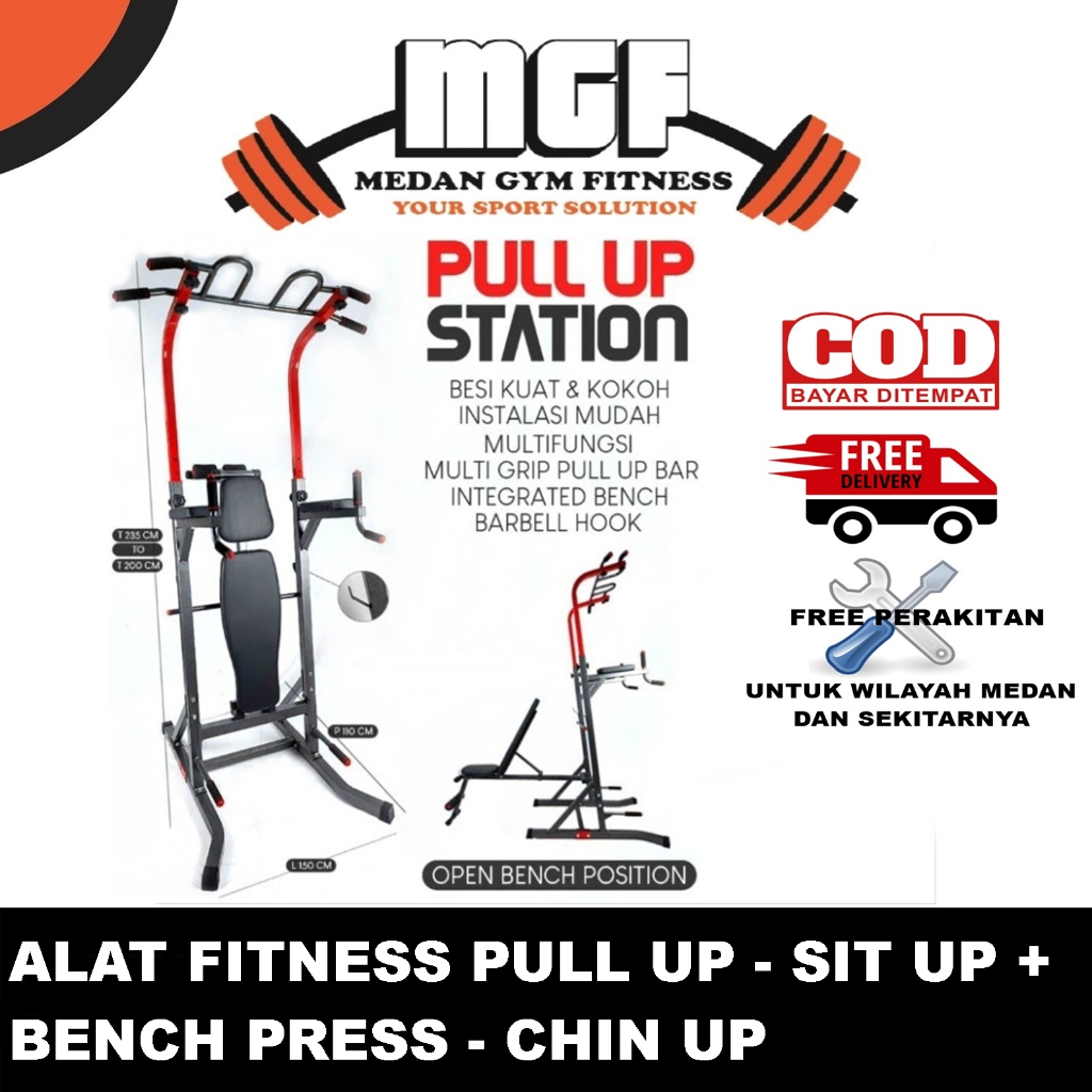 Jual ALAT FITNESS PULL UP - SIT UP + BENCH PRESS - CHIN UP LIFE SPORTS ...
