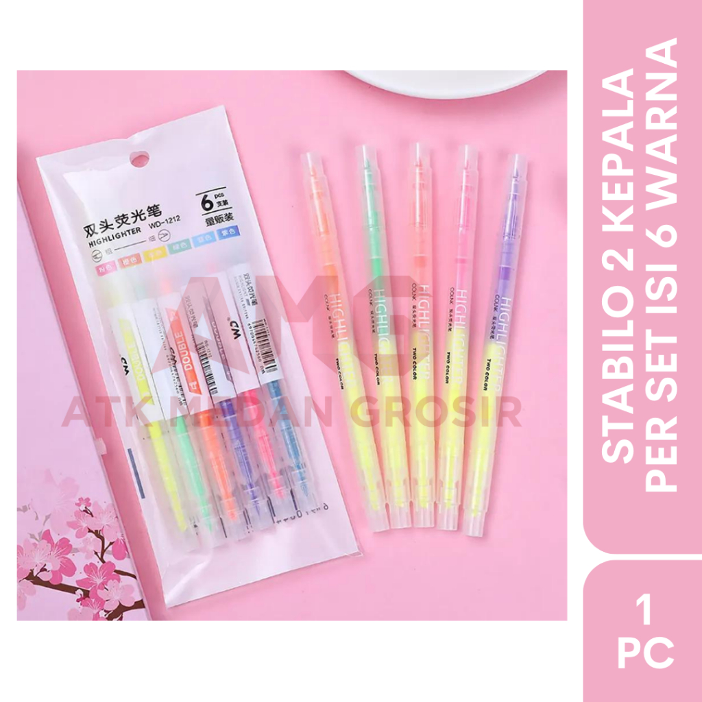 Jual STABILO SET ISI 6 WARNA | STABILO 2 KEPALA HARGA PER SET ISI 6 PCS ...