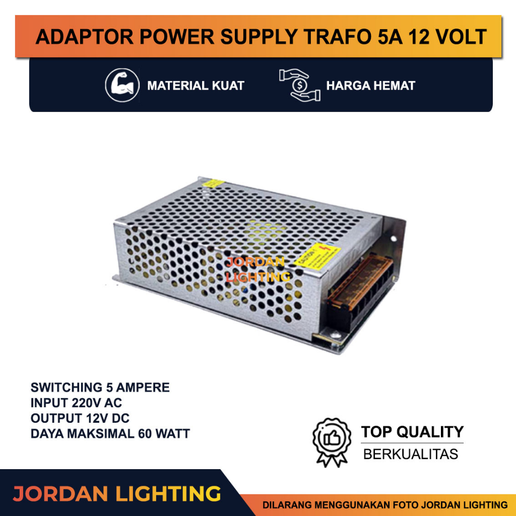 Jual Adaptor Power Supply 12V 5A Switching LED Trafo 5 Ampere | Shopee Indonesia