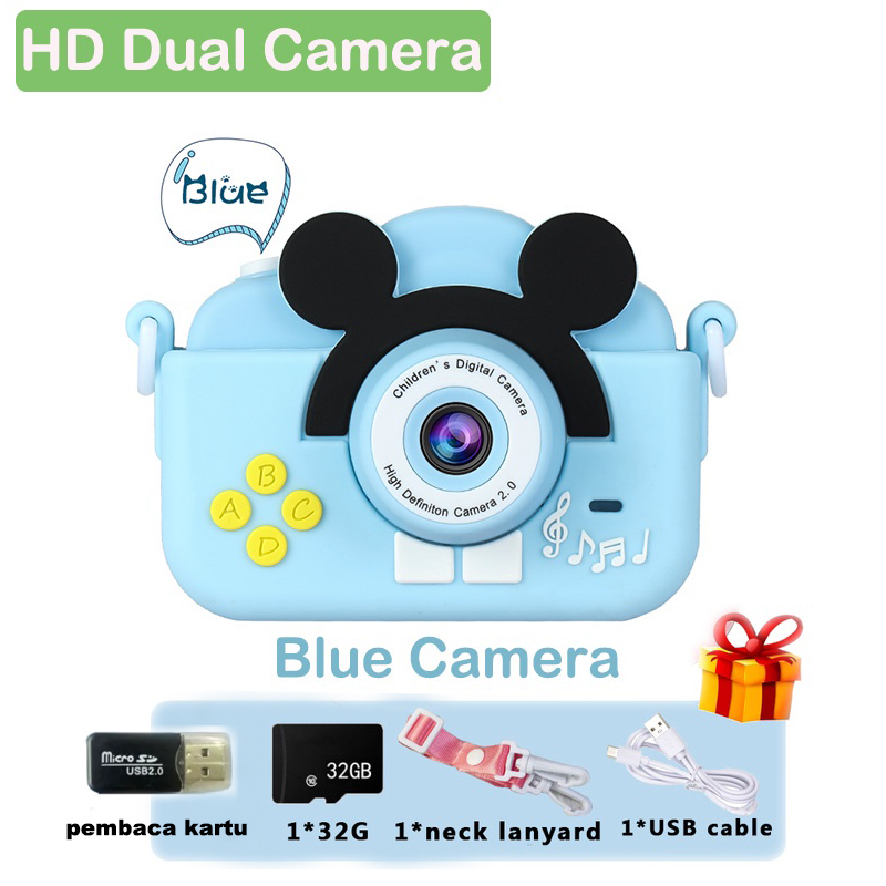 Jual Mini Anak Kamera Lucu 1080P Dual Kamera Selfie 2.0 Inch HD Layar ...