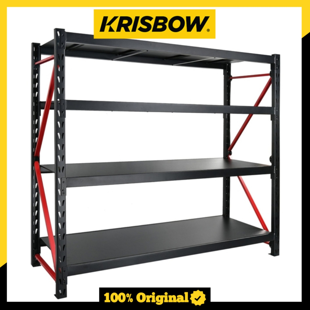 Jual Krisbow Rak Besi 4 Tingkat 195x61x183 Cm - Hitam | Shopee Indonesia