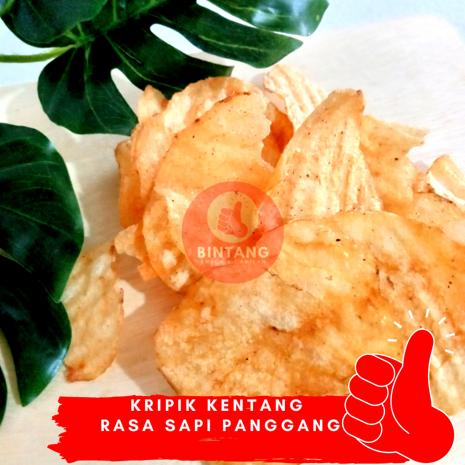 Jual Keripik Kentang rasa Sapi Panggang 200 gr| free Buble + kardus ...