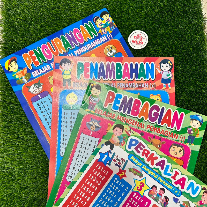Jual Paket isi 4 Poster Edukasi anak PERKALIAN/PEMBAGIAN/PENJUMLAHAN ...