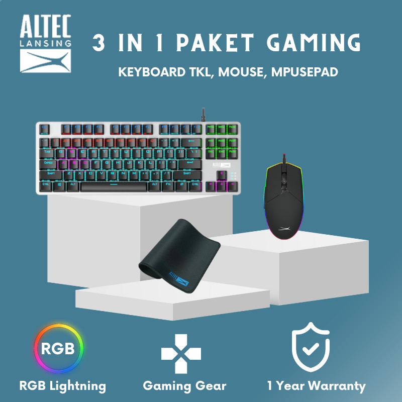 Jual Paket Keyboard Mouse Mousepad Gaming RGB Altec Lansing | Shopee ...