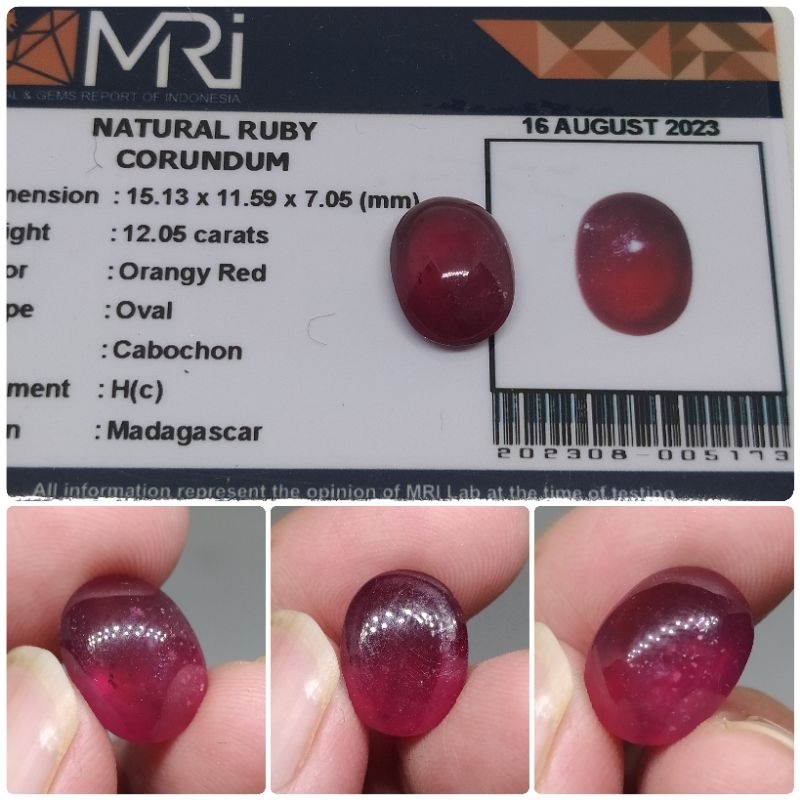 Jual Natural Red Ruby Madagaskar oval Afrika 12 ct memo MRI | Shopee Indonesia