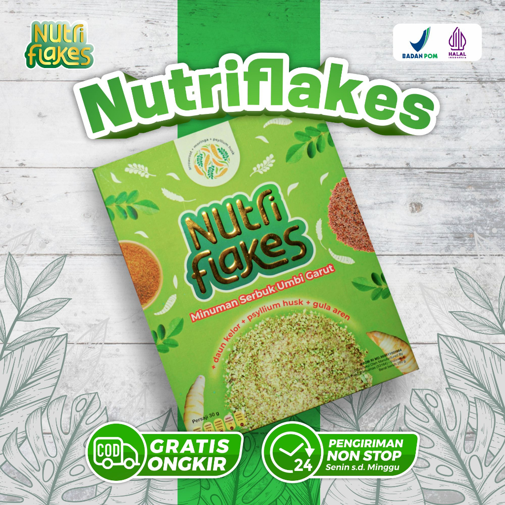 Jual Sereal Sehat Nutriflakes Original Makanan Umbi Garut Efektif