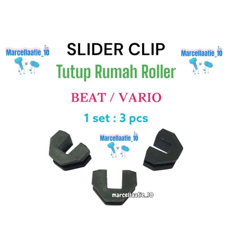 Jual 1 SET / 3 PCS SLIDER CLIP TUTUP RUMAH ROLLER MOTOR HONDA BEAT ...