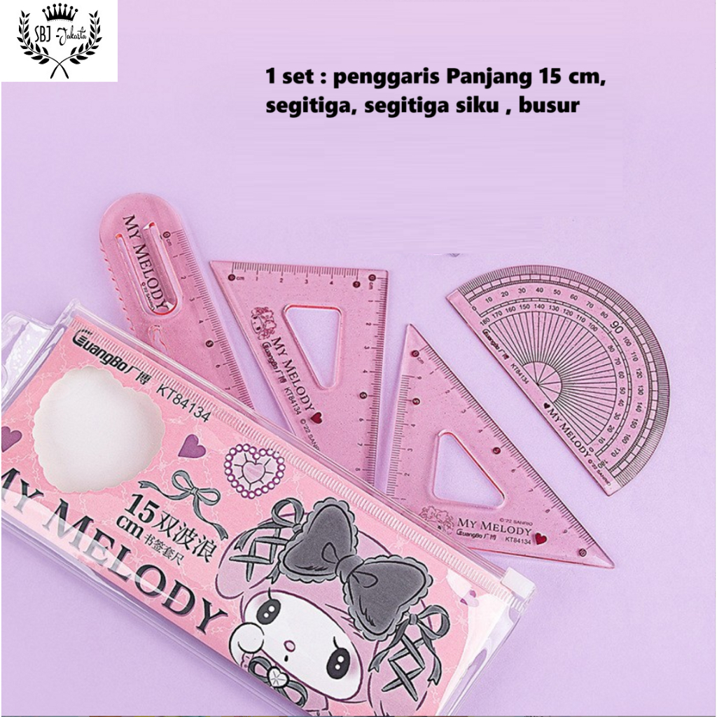 Jual Penggaris Set model Sanrio Kuromi My Melody Pochacco original ...