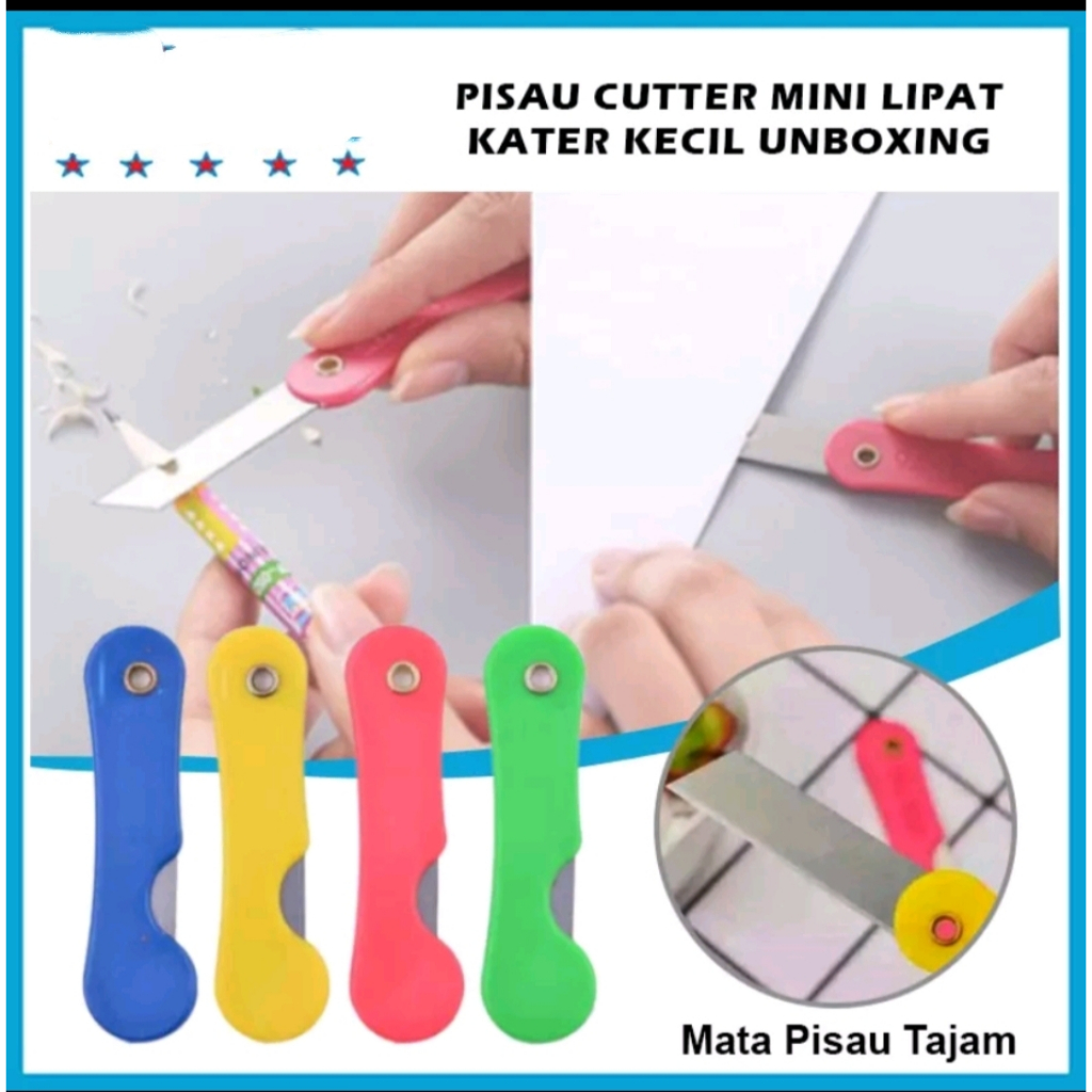 Jual Pisau cutter lipat mini plastik - Pencil knife - pisau pensil 12 ...