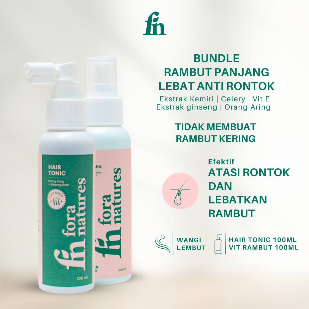 Jual Fora Natures Bundle Hair Tonic dan Hair Vitamin Solusi Rontok dan ...
