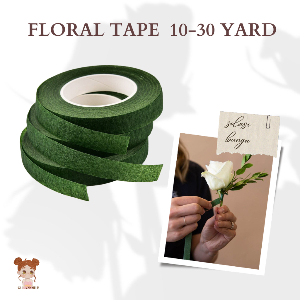 Jual Floral tape flower tape selotip tangkai bunga daun 10 -30 yard per ...