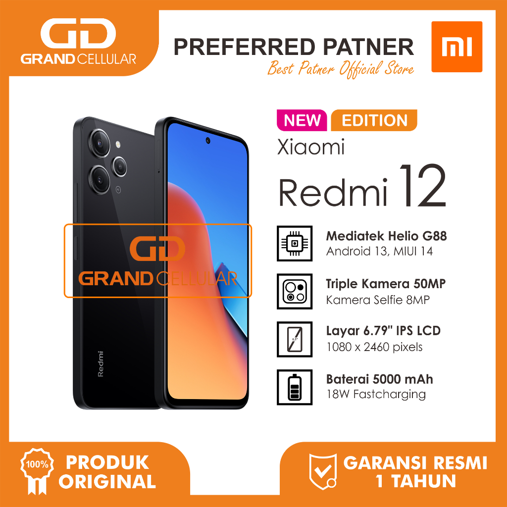 Jual REDMI 12 8GB RAM 128GB ROM Garansi Resmi | Shopee Indonesia