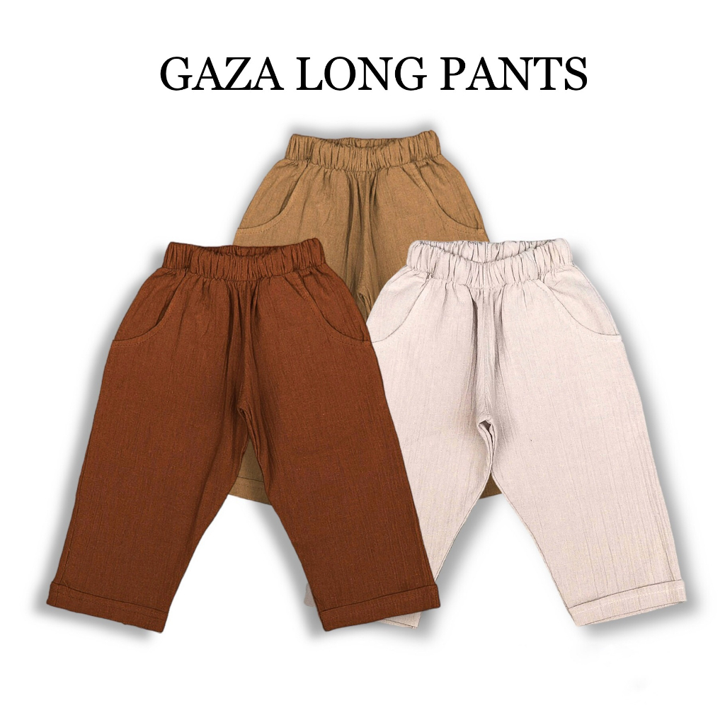 Jual Gaza Long Pants Celana Panjang Anak Bahan LInen | Shopee Indonesia