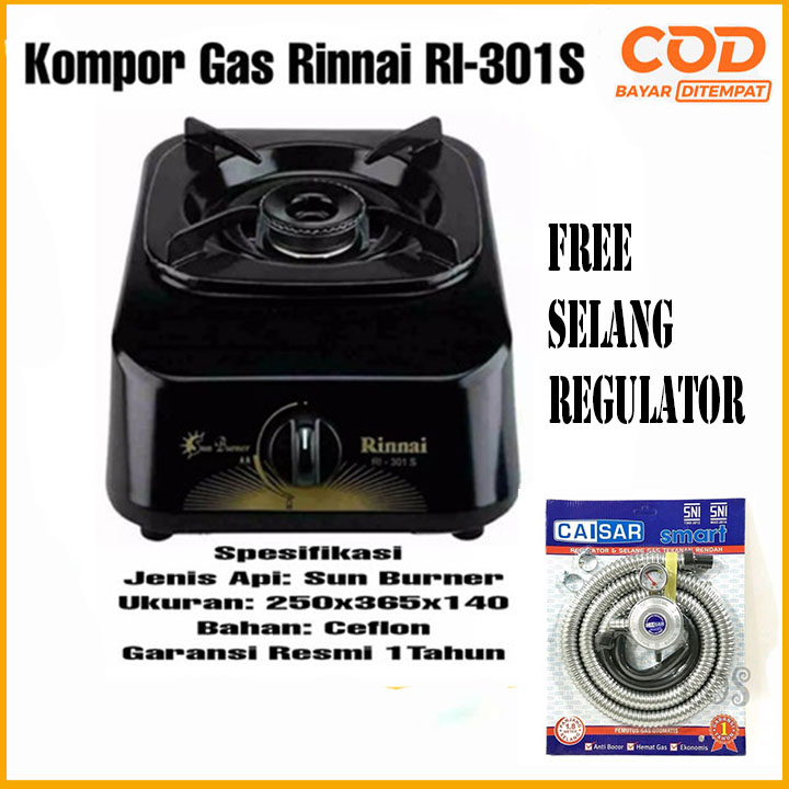 Jual KOMPOR GAS RINNAI RI 301S / RI 301 S / RI301S [1 TUNGKU] (GARANSI ...